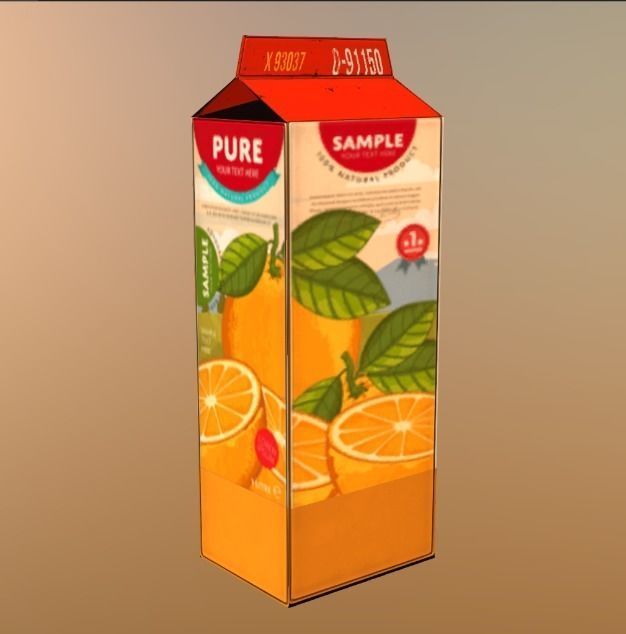 3D model Orange juice pack VR / AR / low-poly | CGTrader