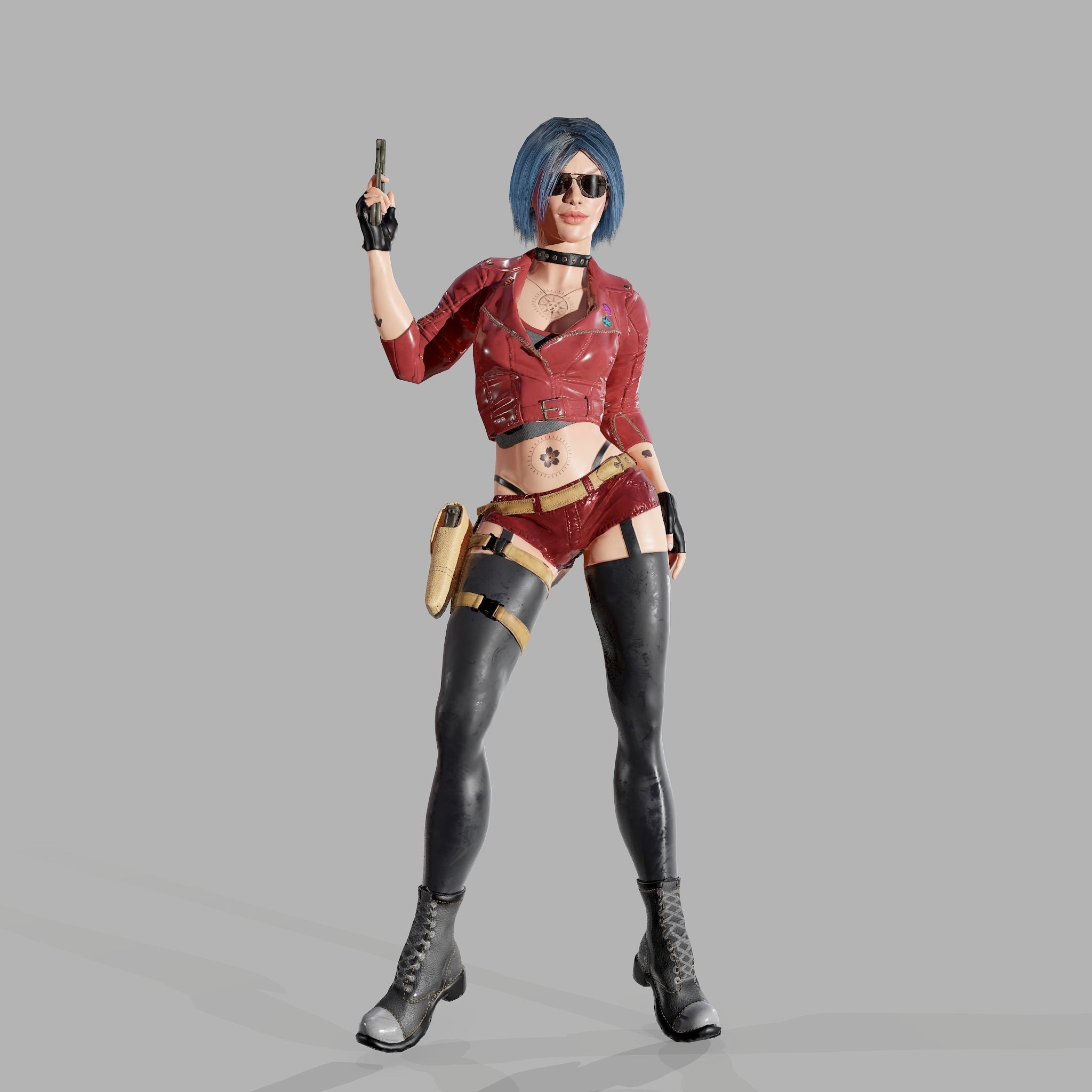 3D model Lady Biker VR / AR / low-poly rigged | CGTrader