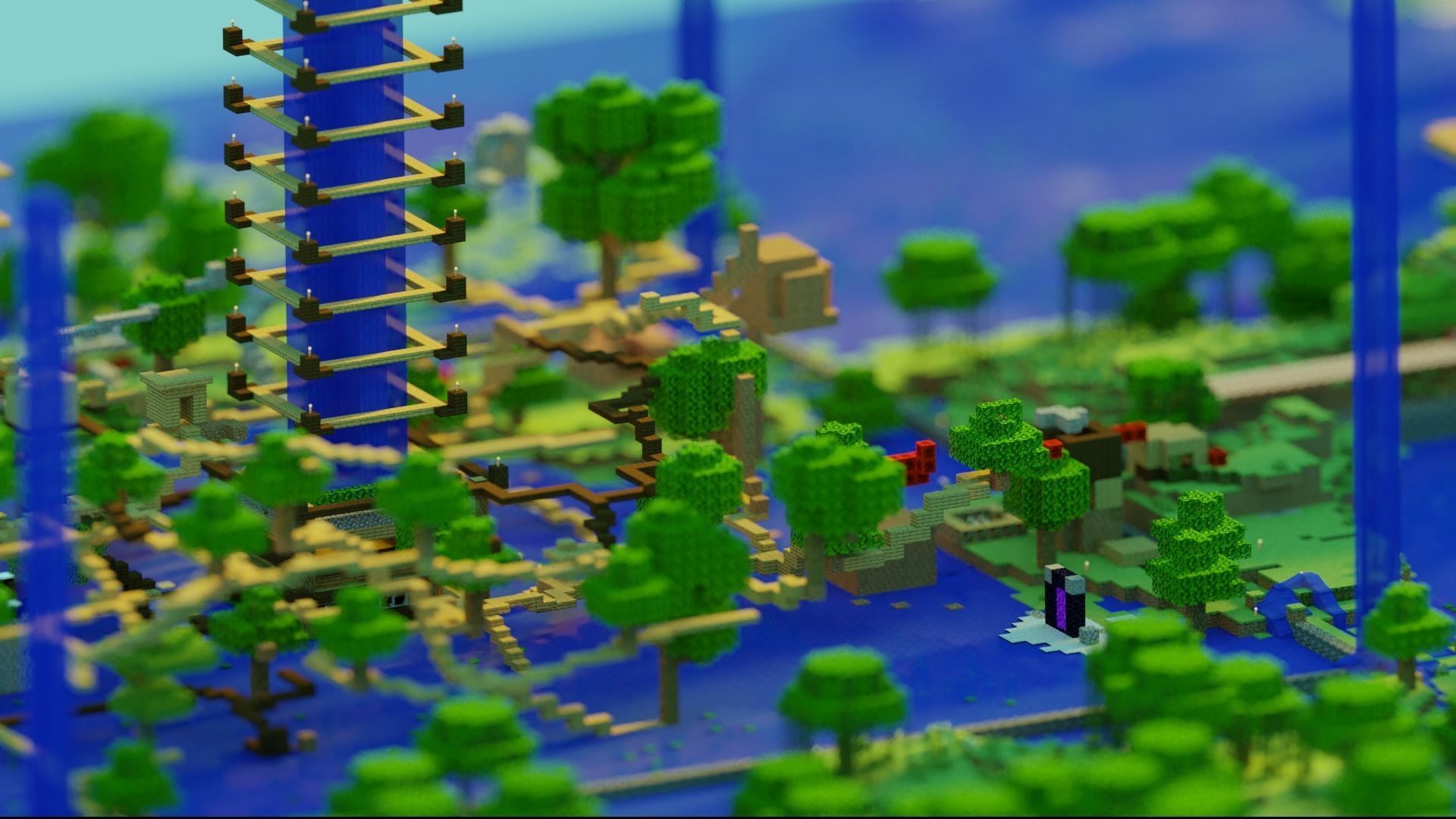 Mapa Minecraft - Torre - base de captura de la lana free 3D model ...