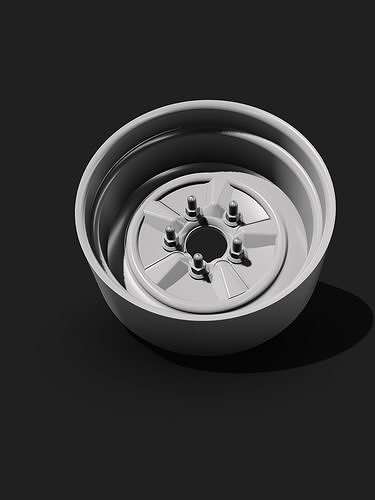 Deep Dish steel wheel and hub assembly drag racing scale models 3D ...