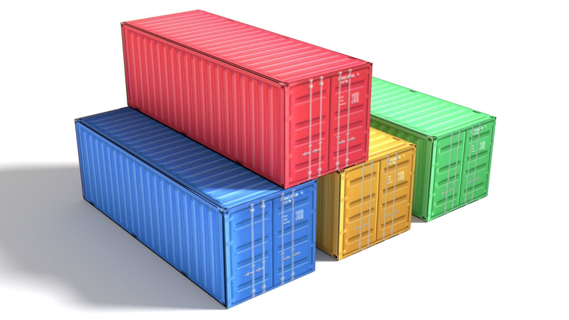 3D model Super Low Poly Shipping Container with doors - PUBG Container ...