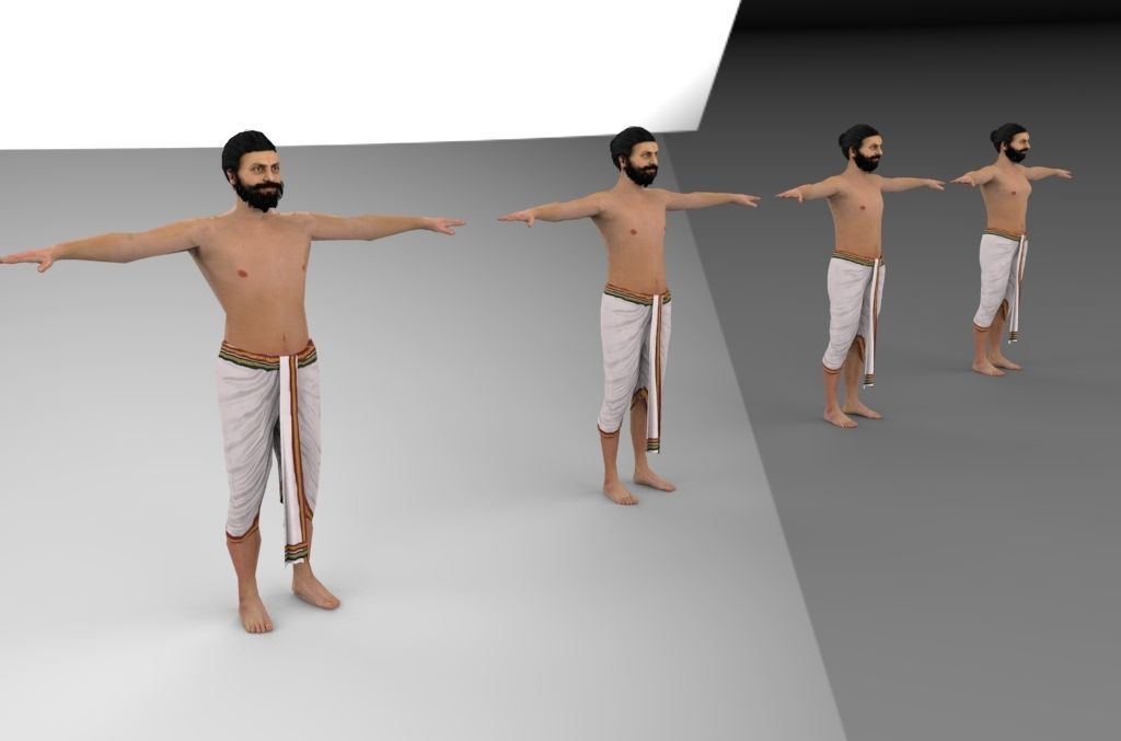 3D model indian pandith VR / AR / low-poly | CGTrader