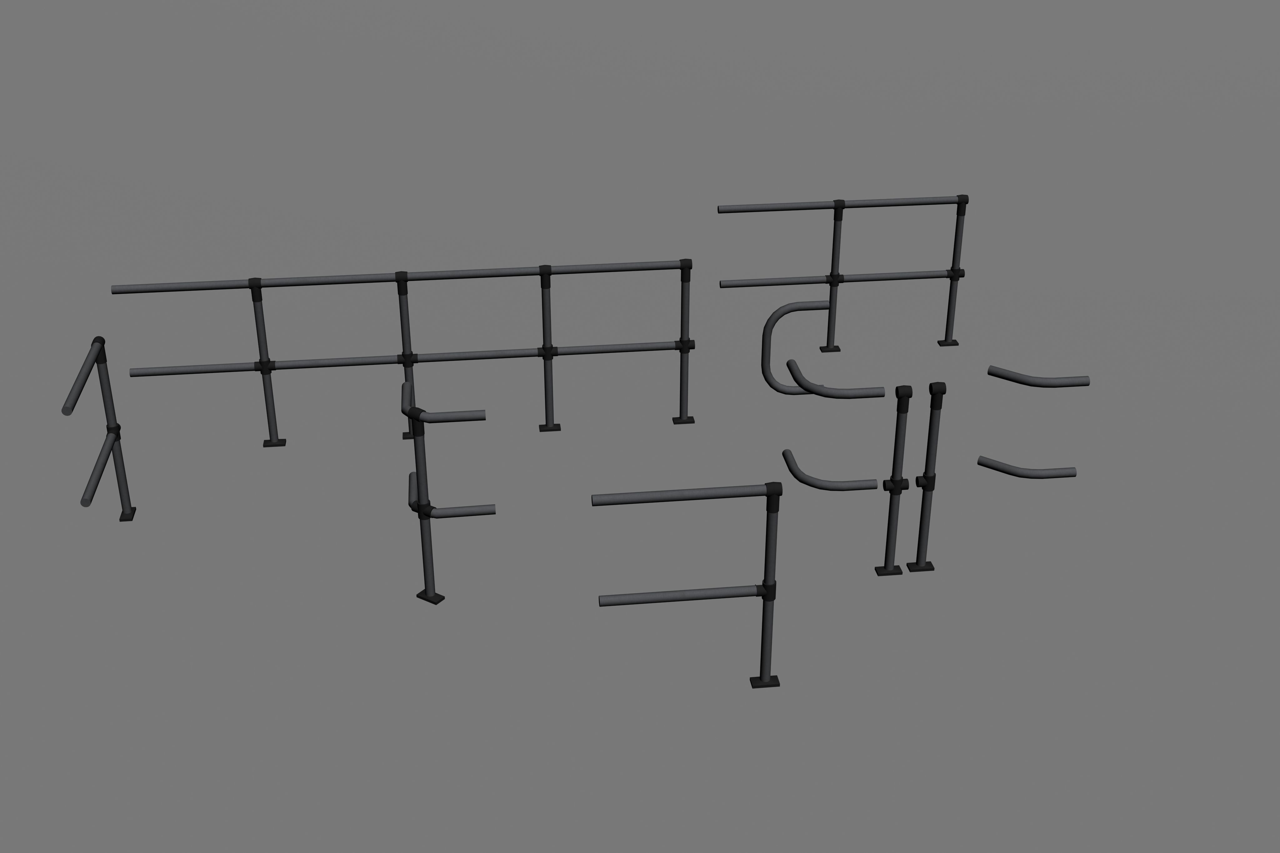Modular Handrails free VR / AR / low-poly 3D model | CGTrader