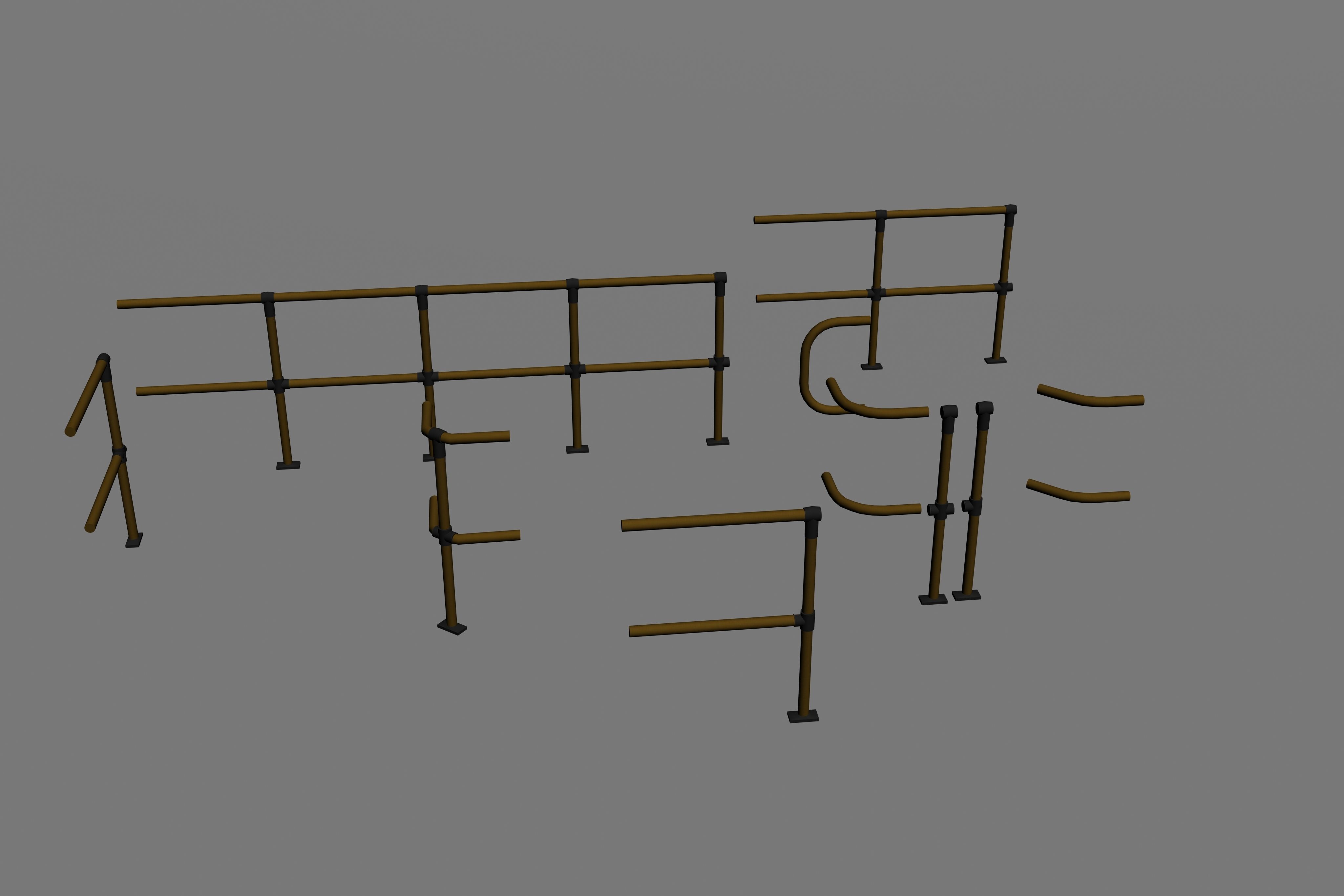 Modular Handrails free VR / AR / low-poly 3D model | CGTrader