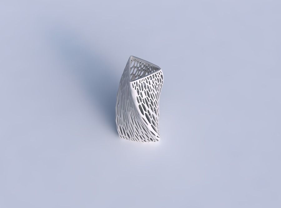 Vase twist triangle with fine organic lattice 3D model 3D printable ...