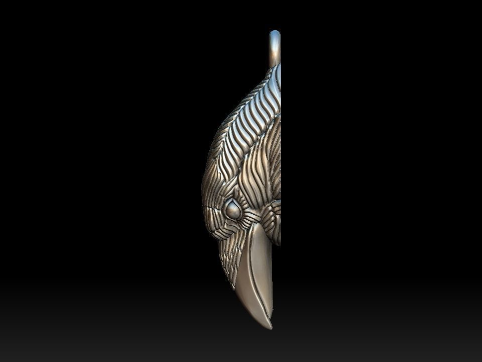 Raven head necklace 3D model 3D printable | CGTrader