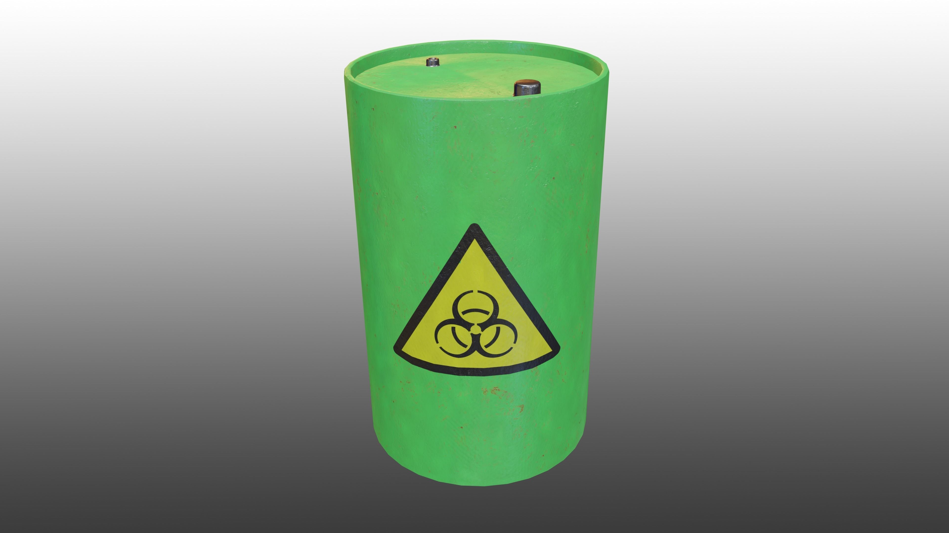 3D model Biohazard Waste Barrel VR / AR / low-poly | CGTrader