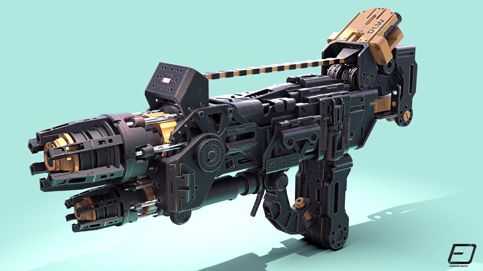 3D model Sci-Fi Gun Crypton the Flame Thrower | CGTrader