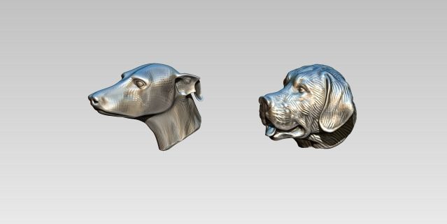 Dog head set of two Realistic Detailed 3D model 3D printable | CGTrader