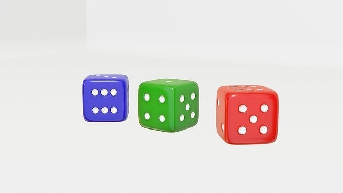 Red Green Blue Playing Dice 3D model | CGTrader