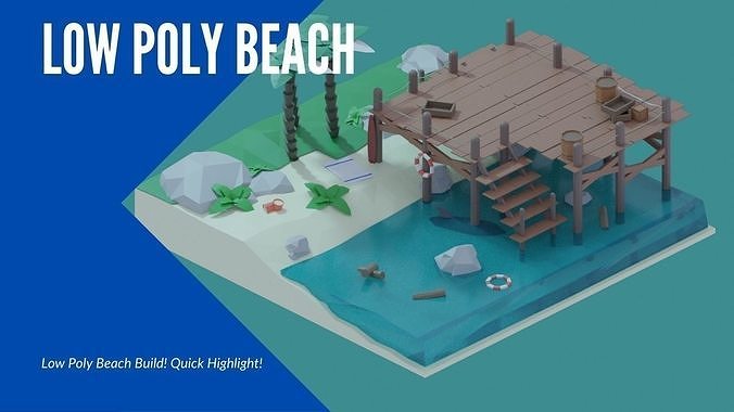 3D model Beach Build VR / AR / low-poly | CGTrader