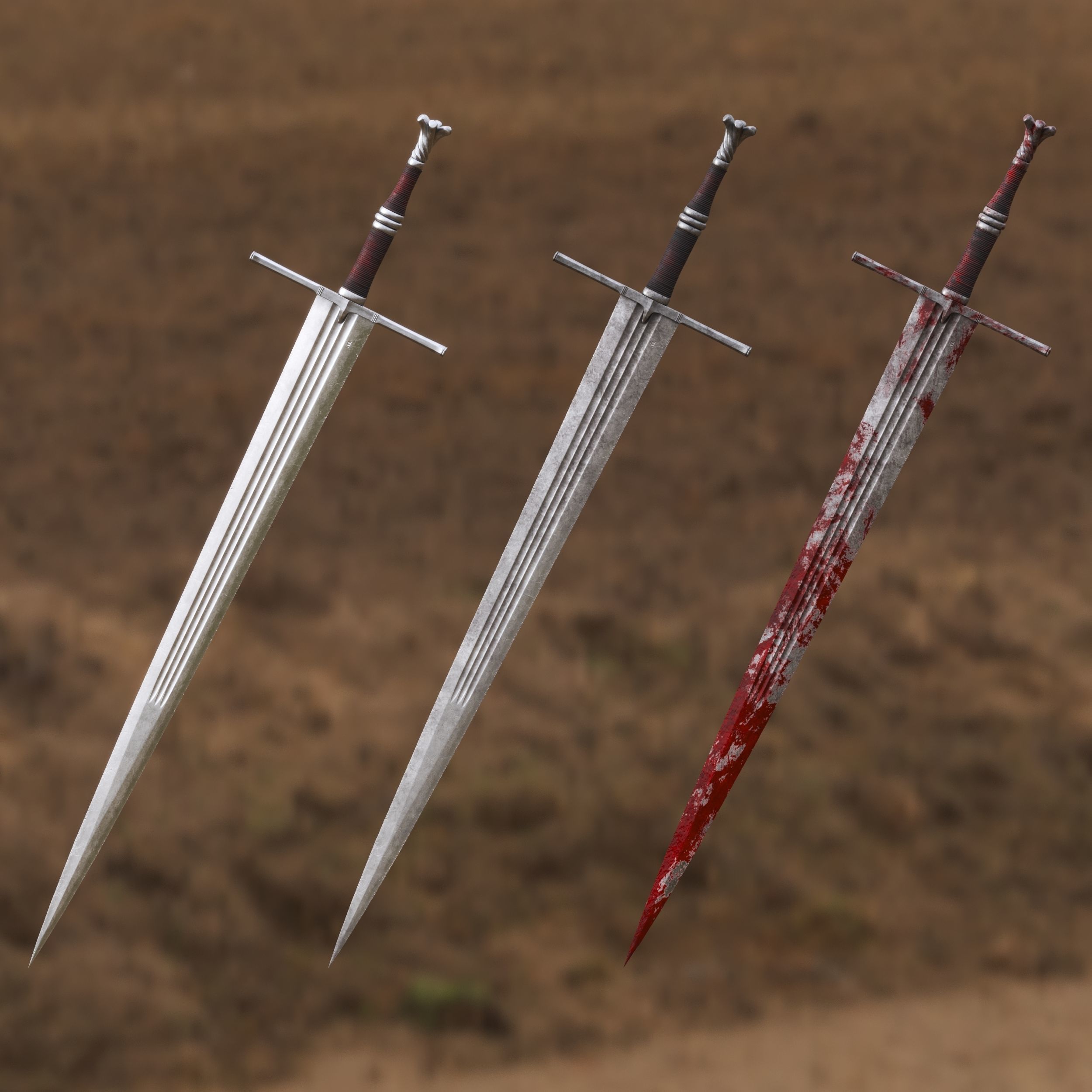 3D model High End Sword for Games and Cinematics 05 VR / AR / low-poly ...