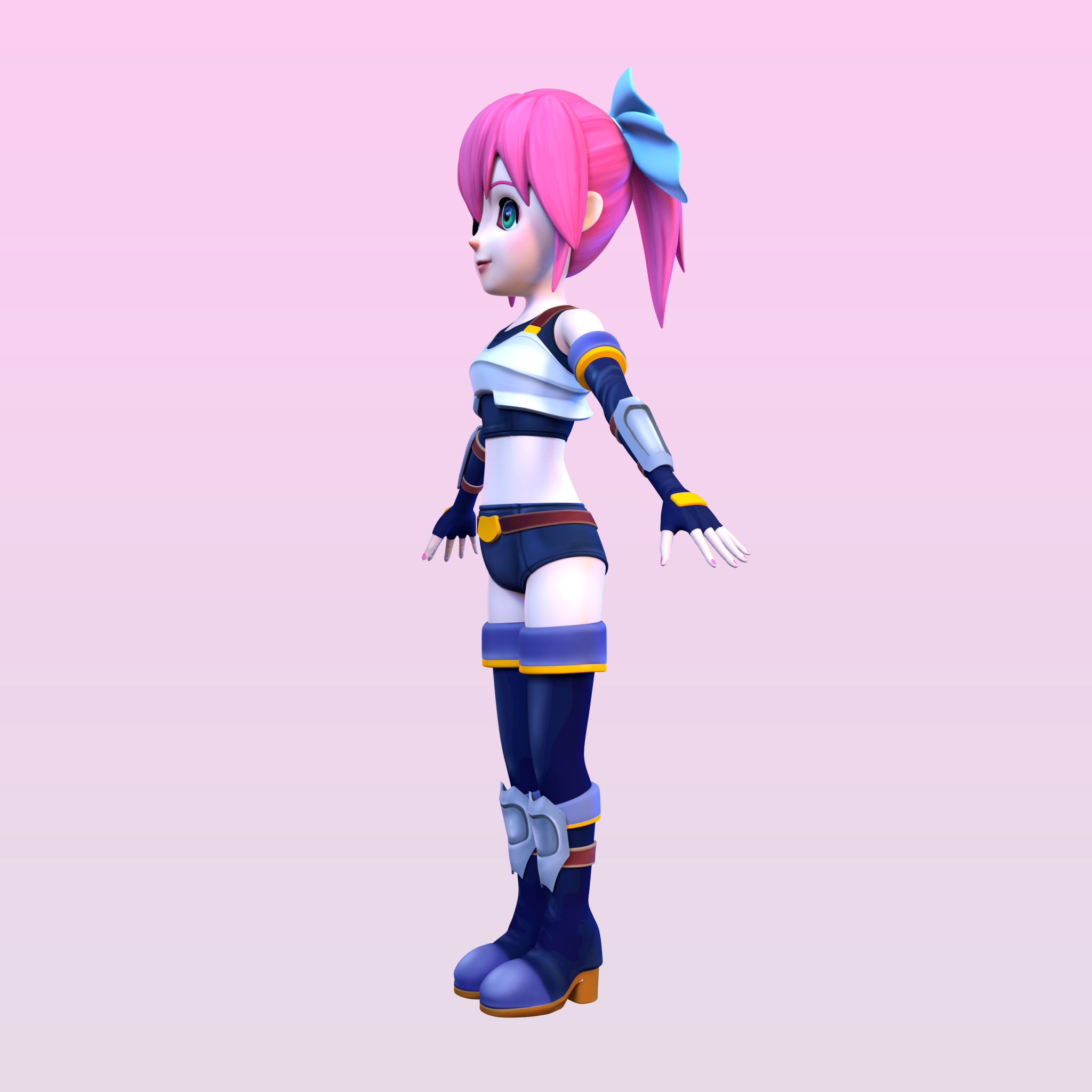 Female Warrior RIG 3D model rigged | CGTrader