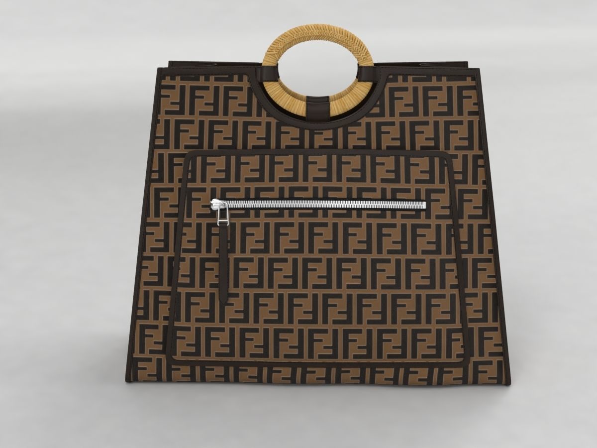 Fendi FF Embossed Logo Runaway Shopper Bag 3D model | CGTrader