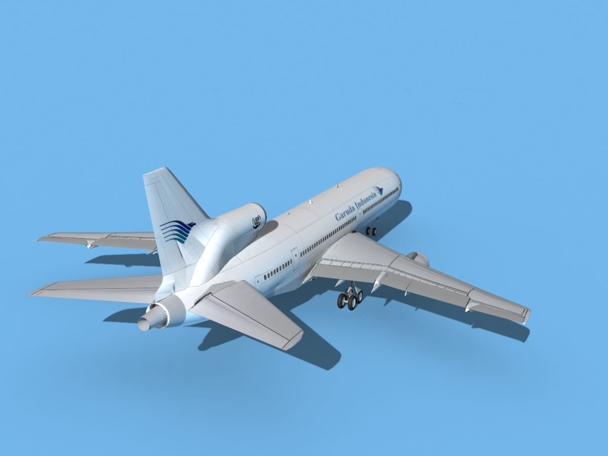 Lockheed L-1011 Garuda Indonesia 3D model rigged | CGTrader