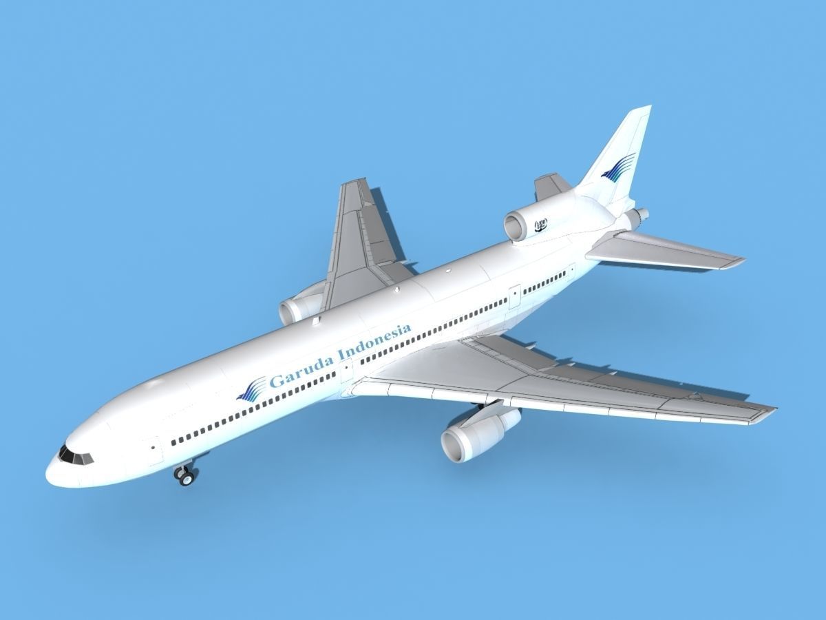 Lockheed L-1011 Garuda Indonesia 3D model rigged | CGTrader