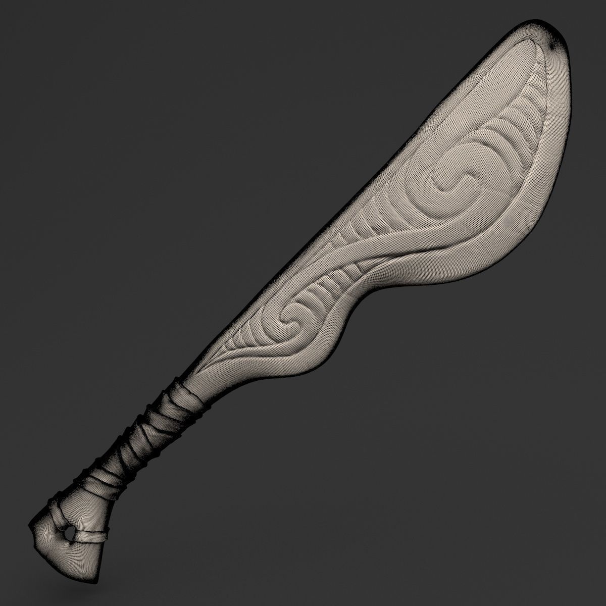 Maori Wooden Weapon - Wahaika 3D model | CGTrader