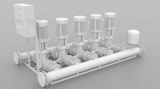 Pump station 3D model | CGTrader