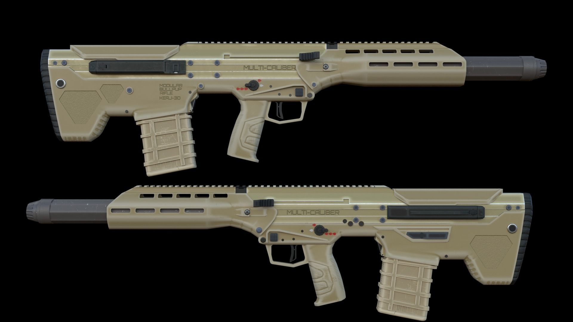 3D model Modular Bullpup Rifle-Sniper Variant VR / AR / low-poly | CGTrader