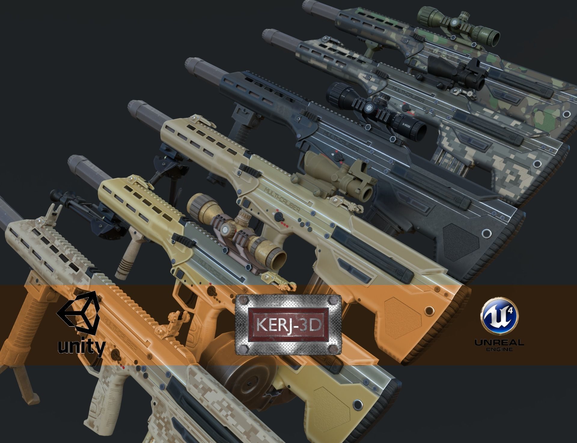 3D model Modular Bullpup Rifle-Sniper Variant VR / AR / low-poly | CGTrader