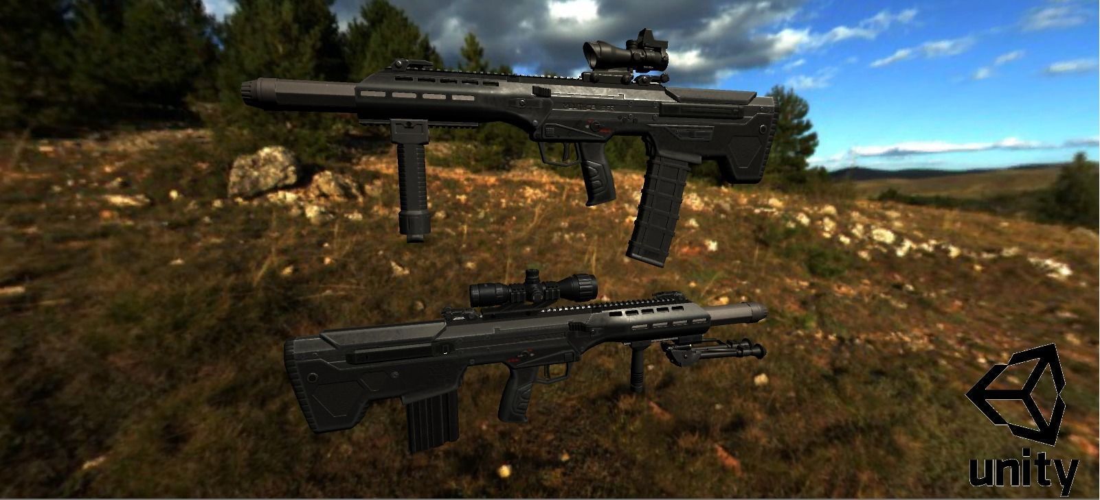 3D model Modular Bullpup Rifle-Sniper Variant VR / AR / low-poly | CGTrader