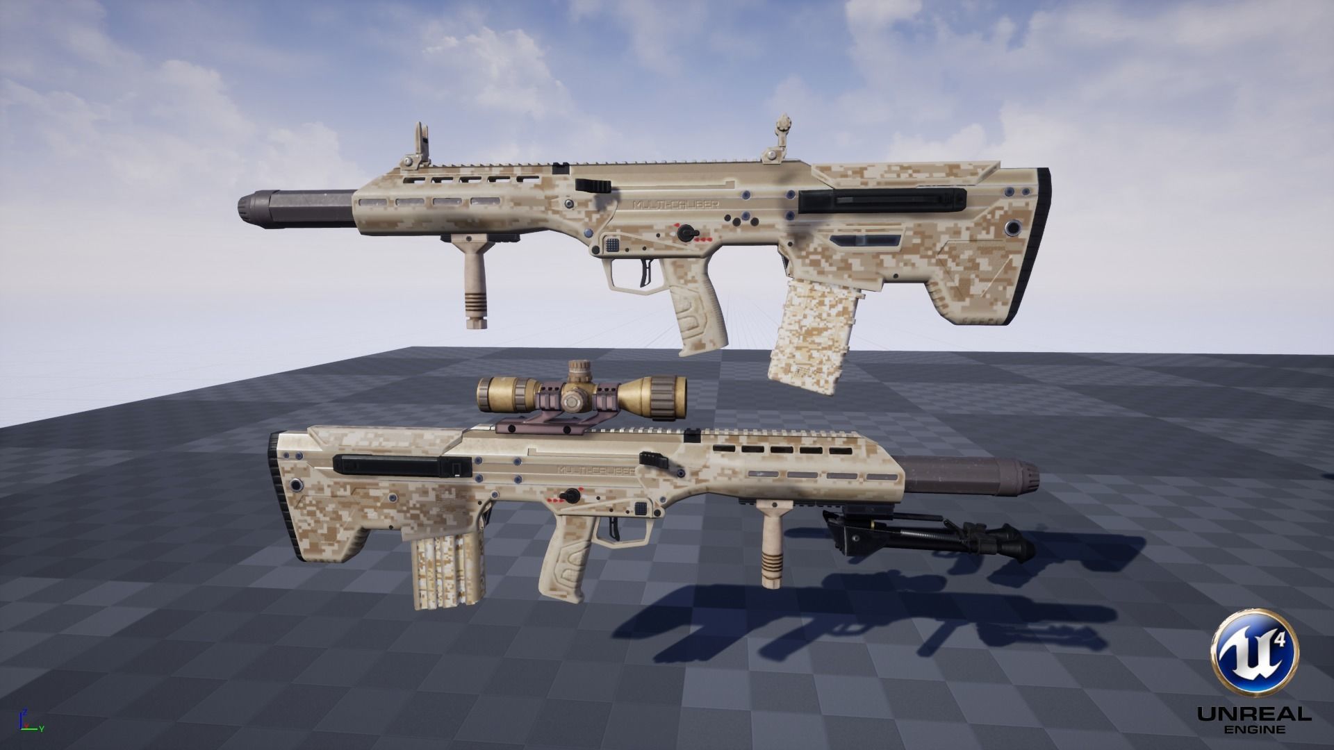 3D model Modular Bullpup Rifle-Sniper Variant VR / AR / low-poly | CGTrader