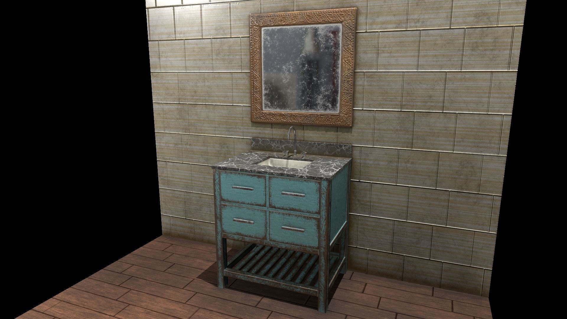 3D model Bathroom Vanity Gaming 3D Model VR / AR / low-poly rigged ...