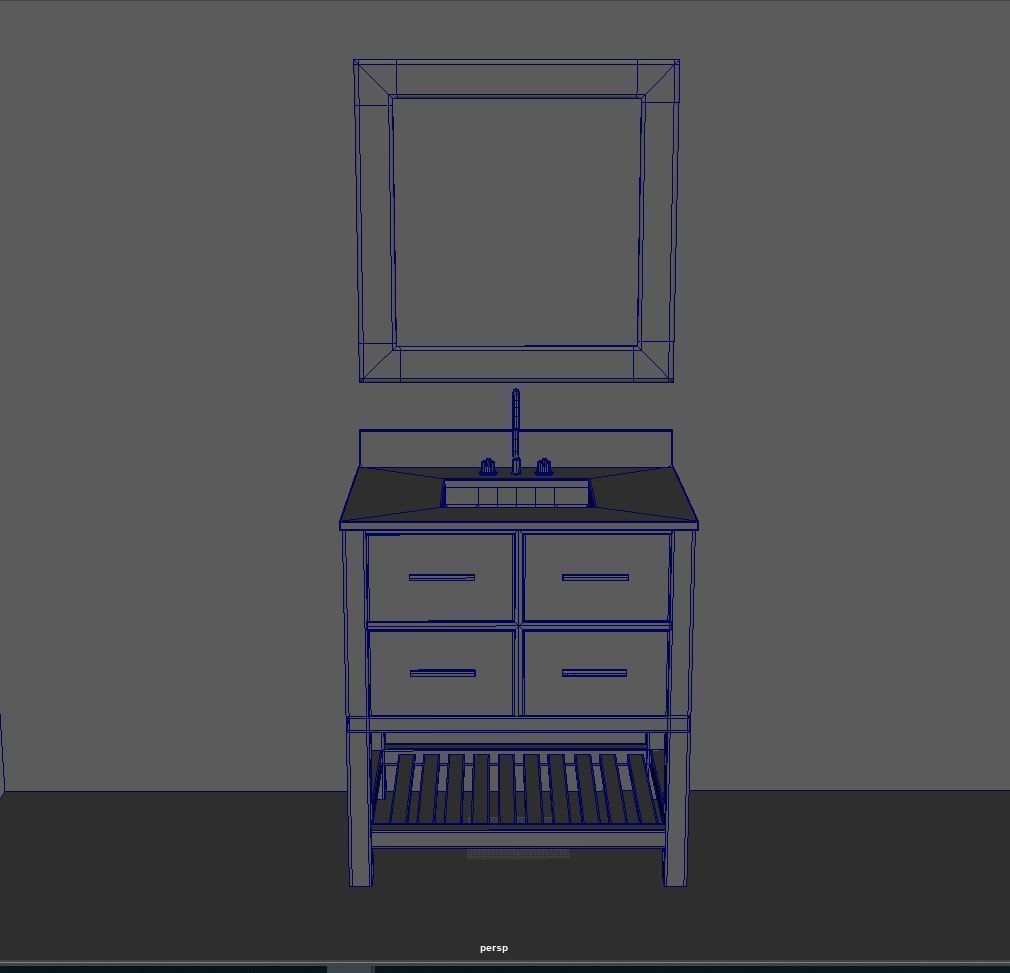 3D model Bathroom Vanity Gaming 3D Model VR / AR / low-poly rigged ...