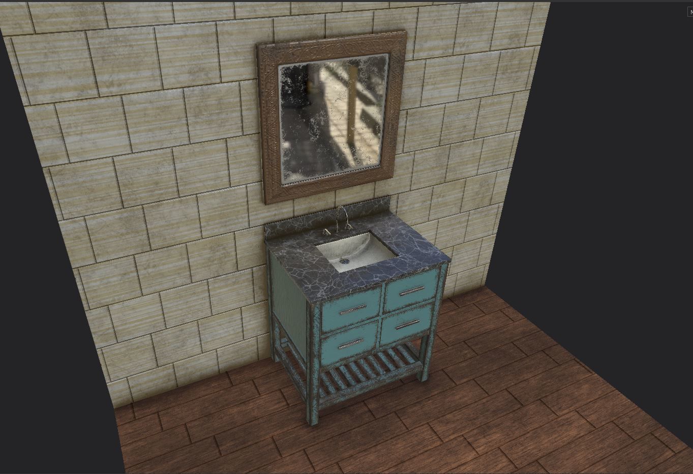 3D model Bathroom Vanity Gaming 3D Model VR / AR / low-poly rigged ...