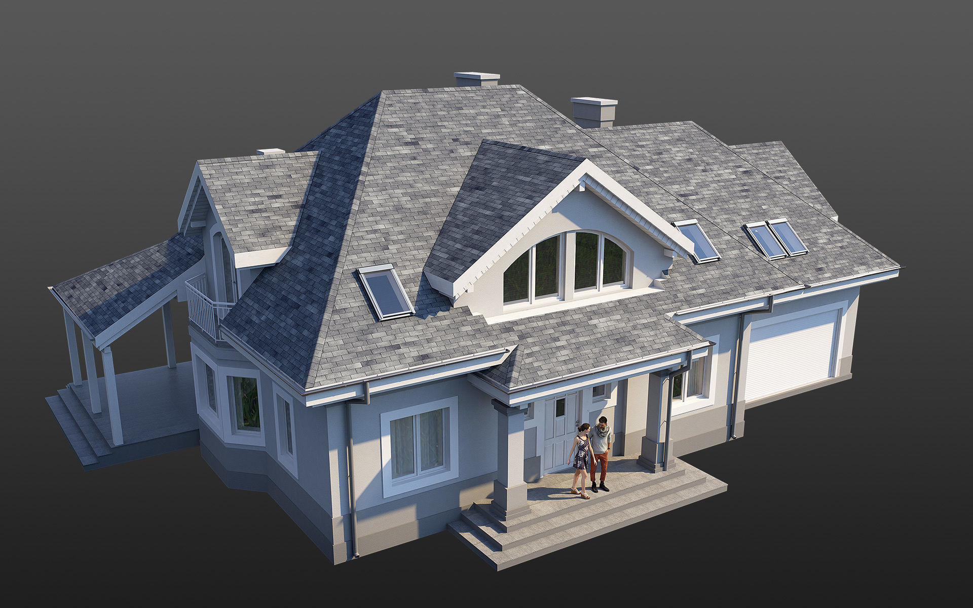 RailClone Preset of 3-tab Asphalt Roof Shingles for 3dsmax V-Ray 3D ...