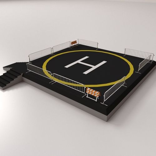 Helipad parking lot with letter h 3D model | CGTrader