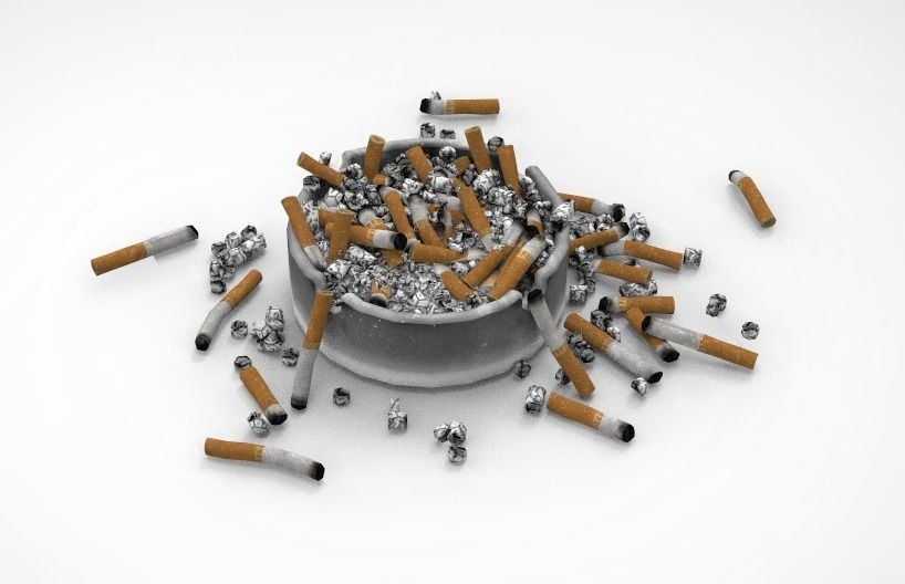 Overfilling Ashtray 3D model | CGTrader