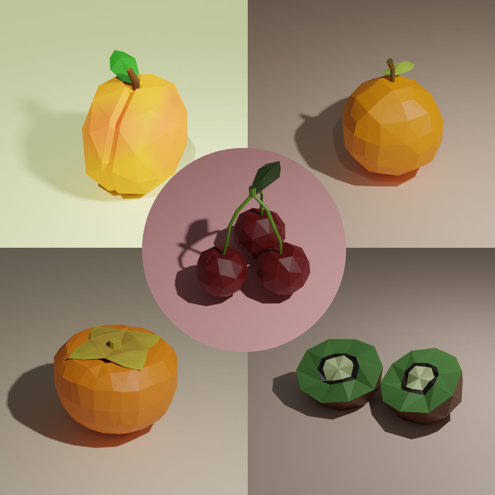 Low poly fruits pack-1 3D model | CGTrader