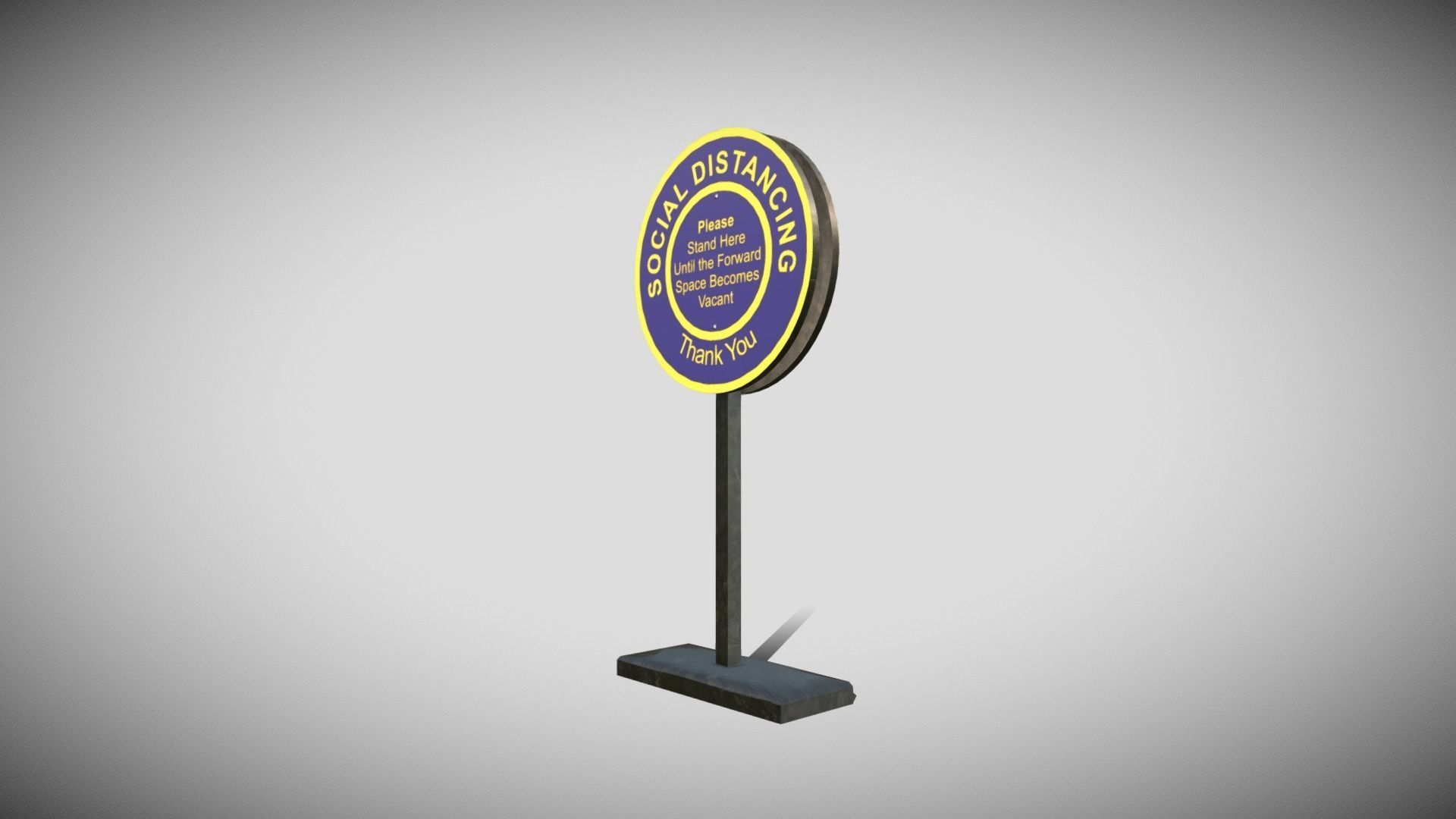 3D model Social Distancing Signage VR / AR / low-poly | CGTrader
