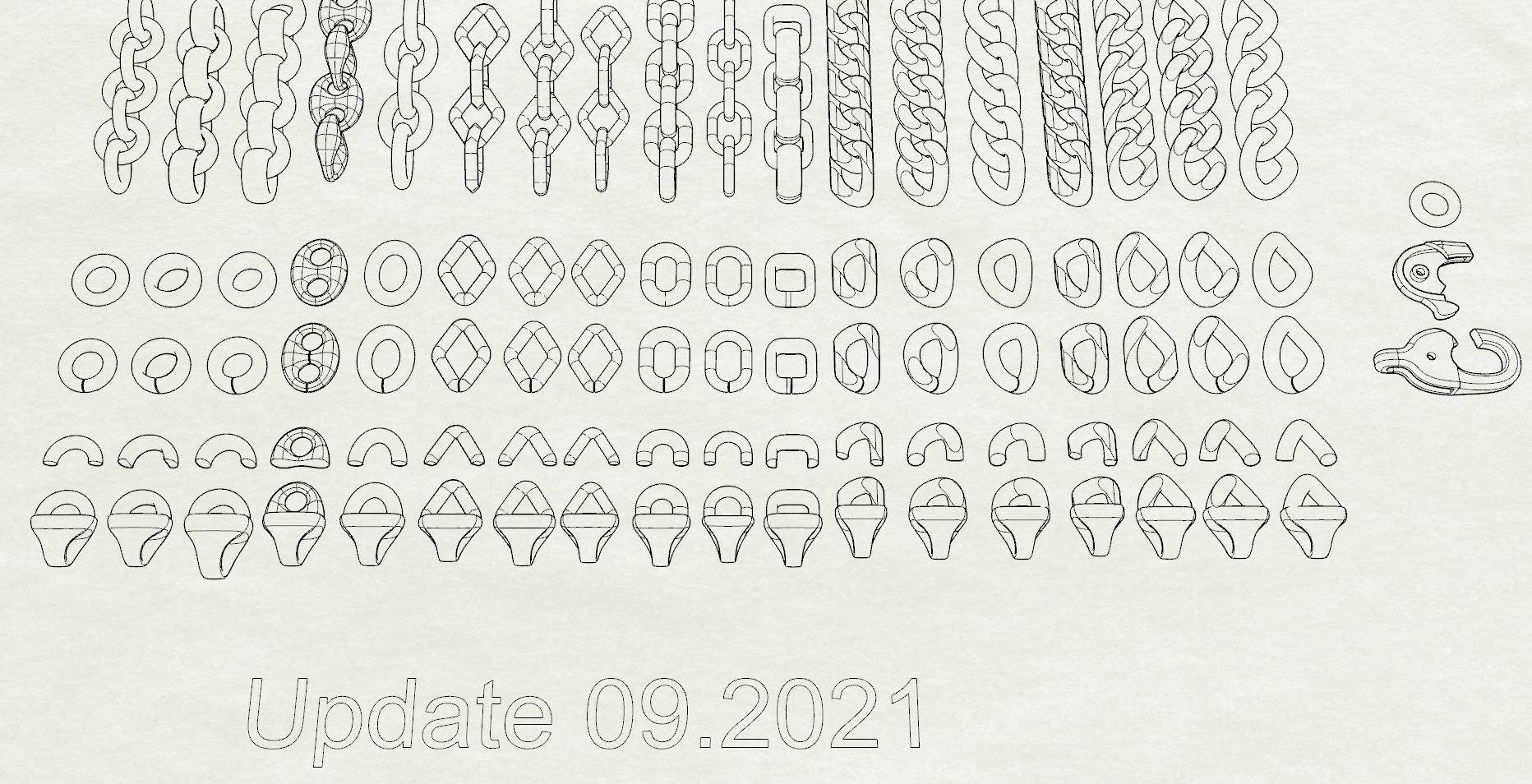 set 1 of simple chains 3D model 3D printable | CGTrader