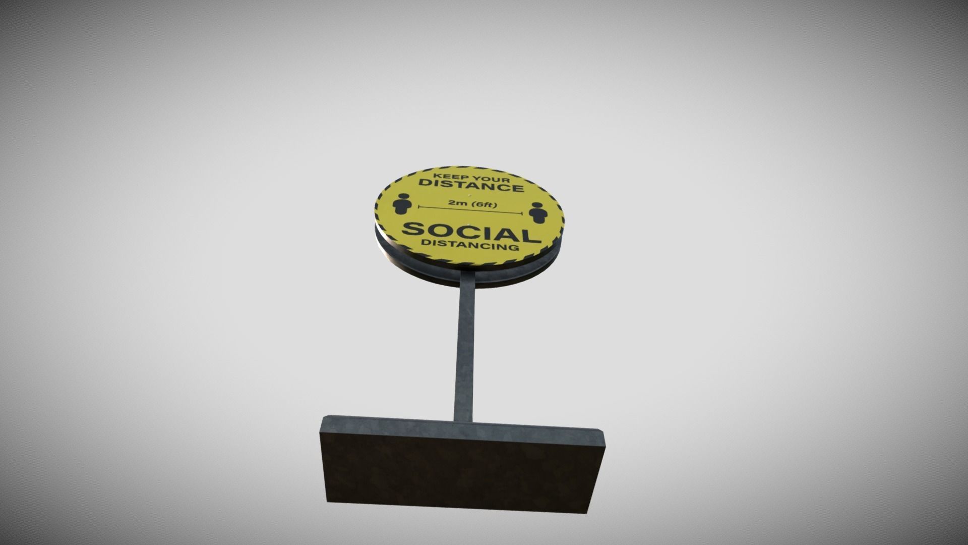 3D model Social Distancing Signage VR / AR / low-poly | CGTrader