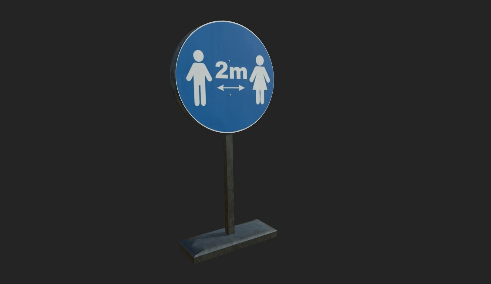 3D model Social Distancing Signage VR / AR / low-poly | CGTrader