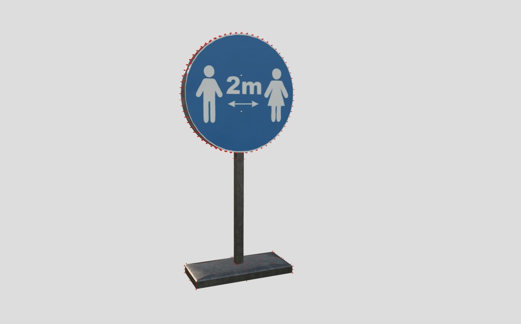 3D model Social Distancing Signage VR / AR / low-poly | CGTrader