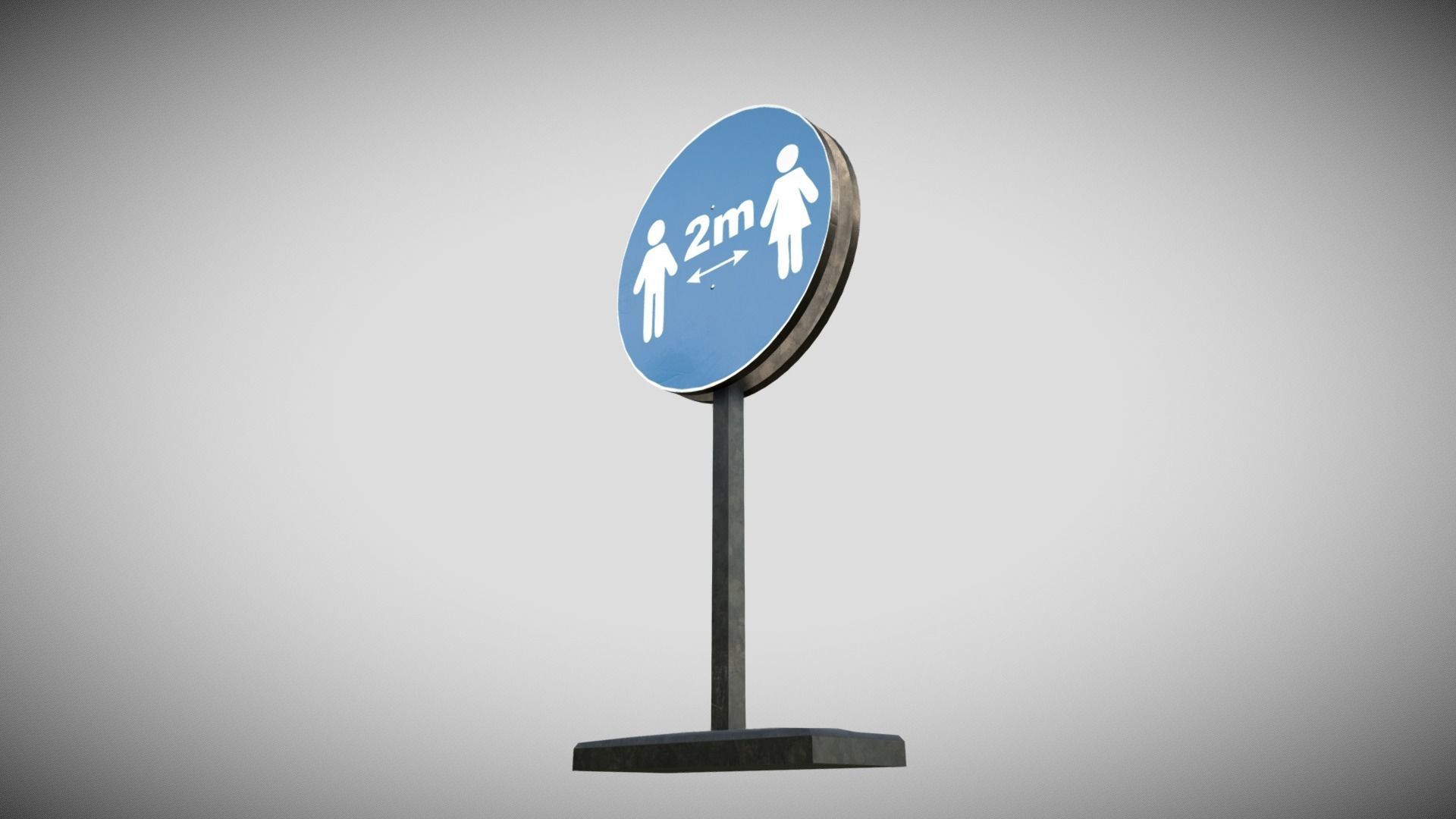 3D model Social Distancing Signage VR / AR / low-poly | CGTrader