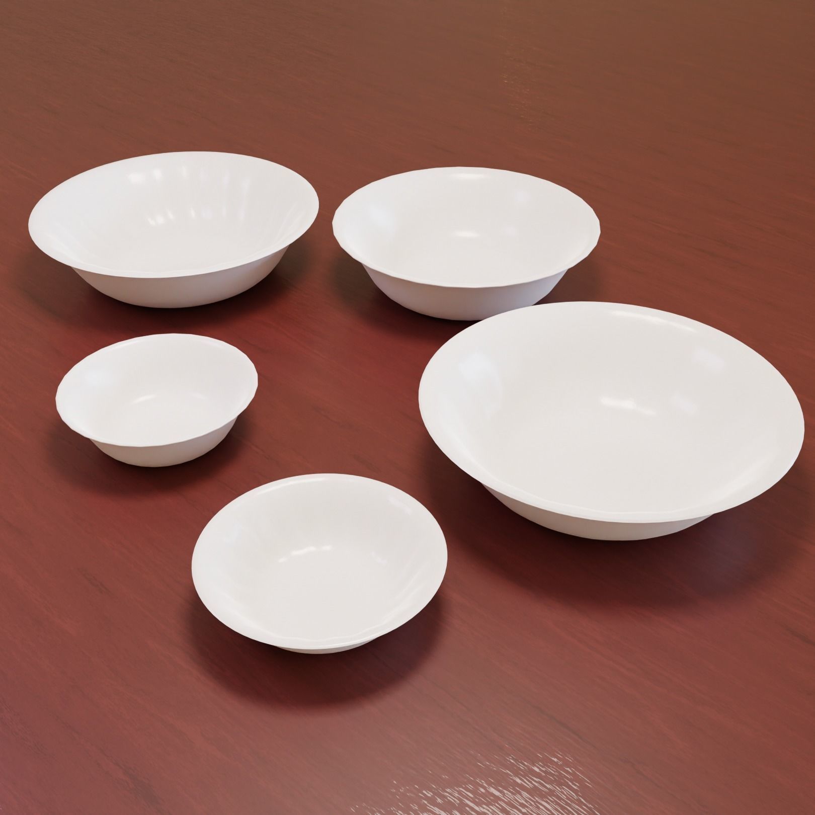 Set of Five Bowls free 3D model | CGTrader