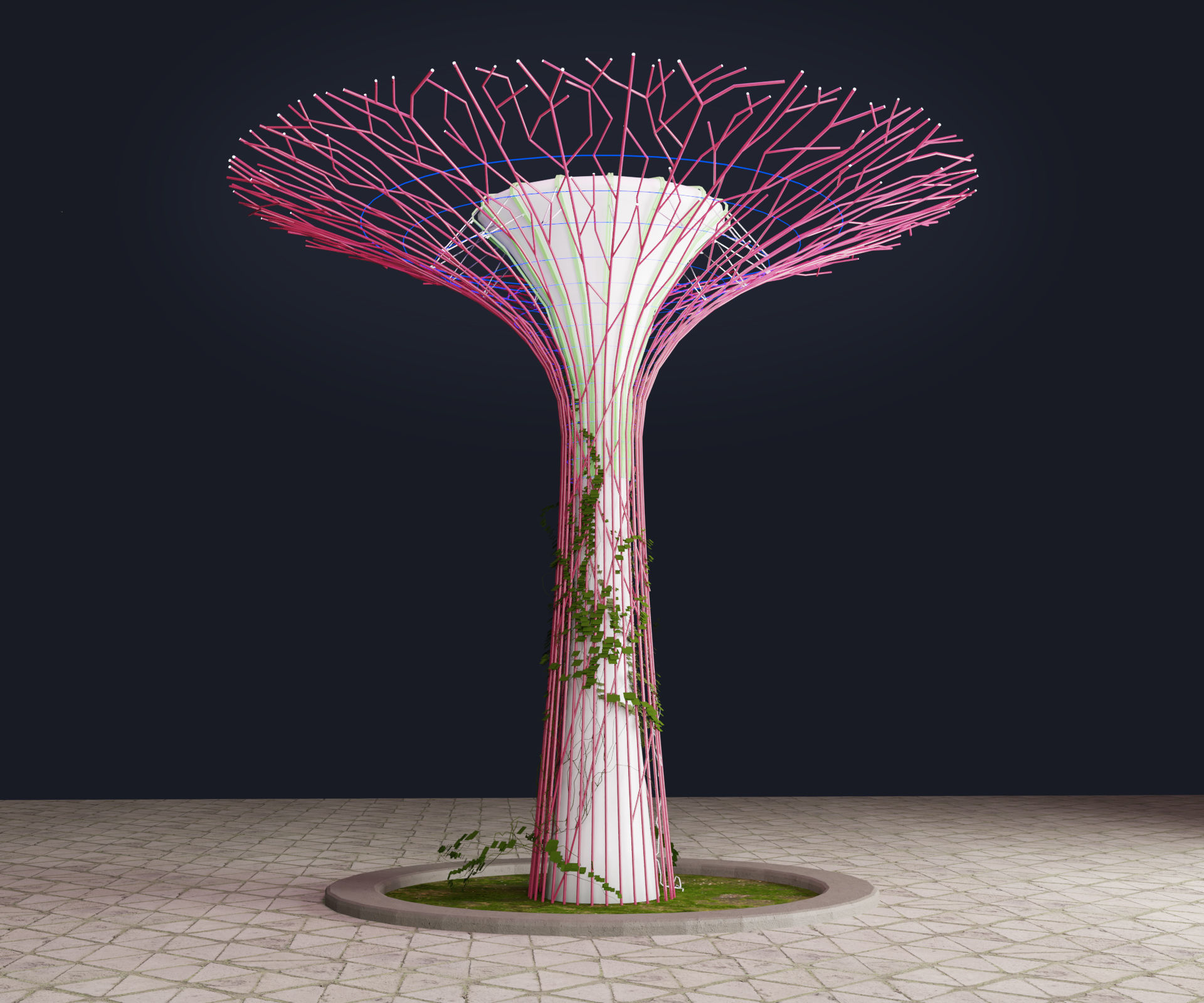 3D model Singapore supertrees Gardens by the Bay VR / AR / low-poly ...
