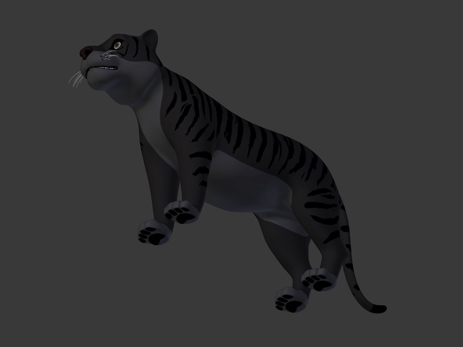 3D model Cartoon Black Tiger VR / AR / low-poly | CGTrader