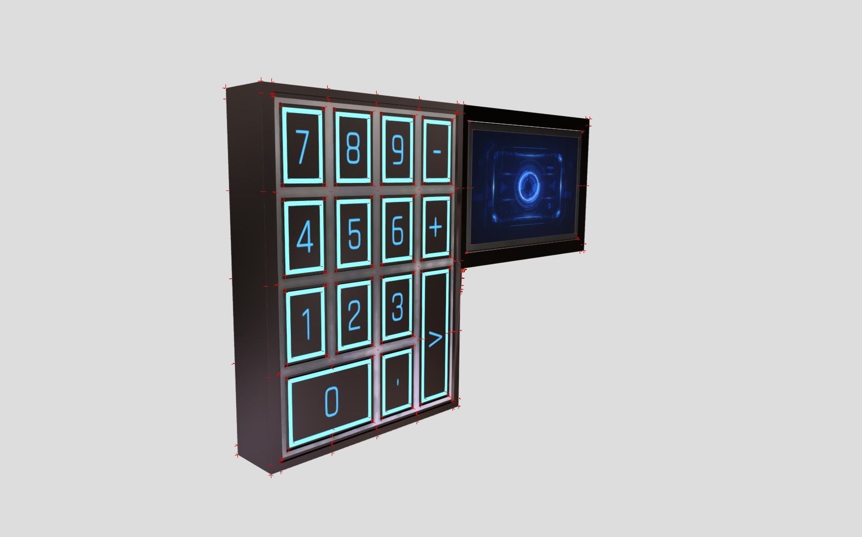 3D model Sci-fi Security Keypad VR / AR / low-poly | CGTrader