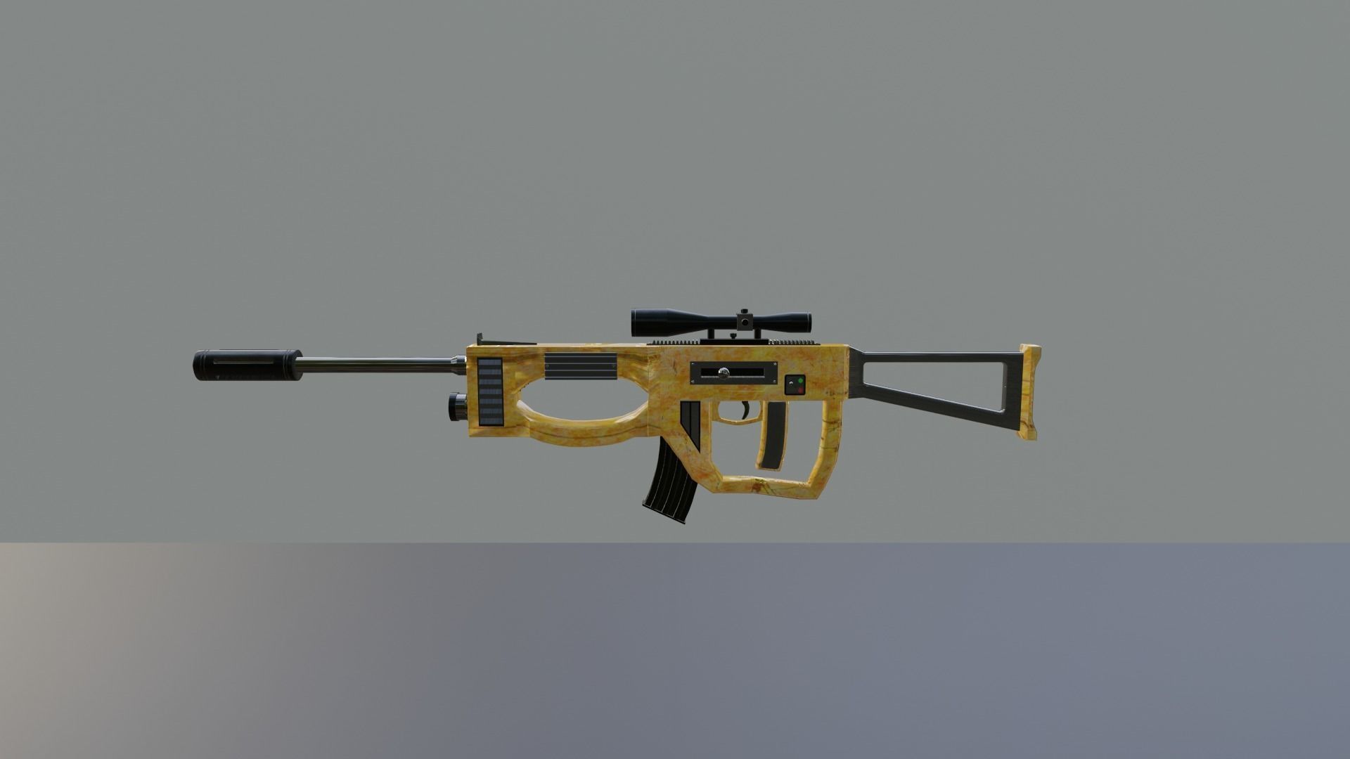 3D model Space Sniper Rifle - Yellow VR / AR / low-poly | CGTrader