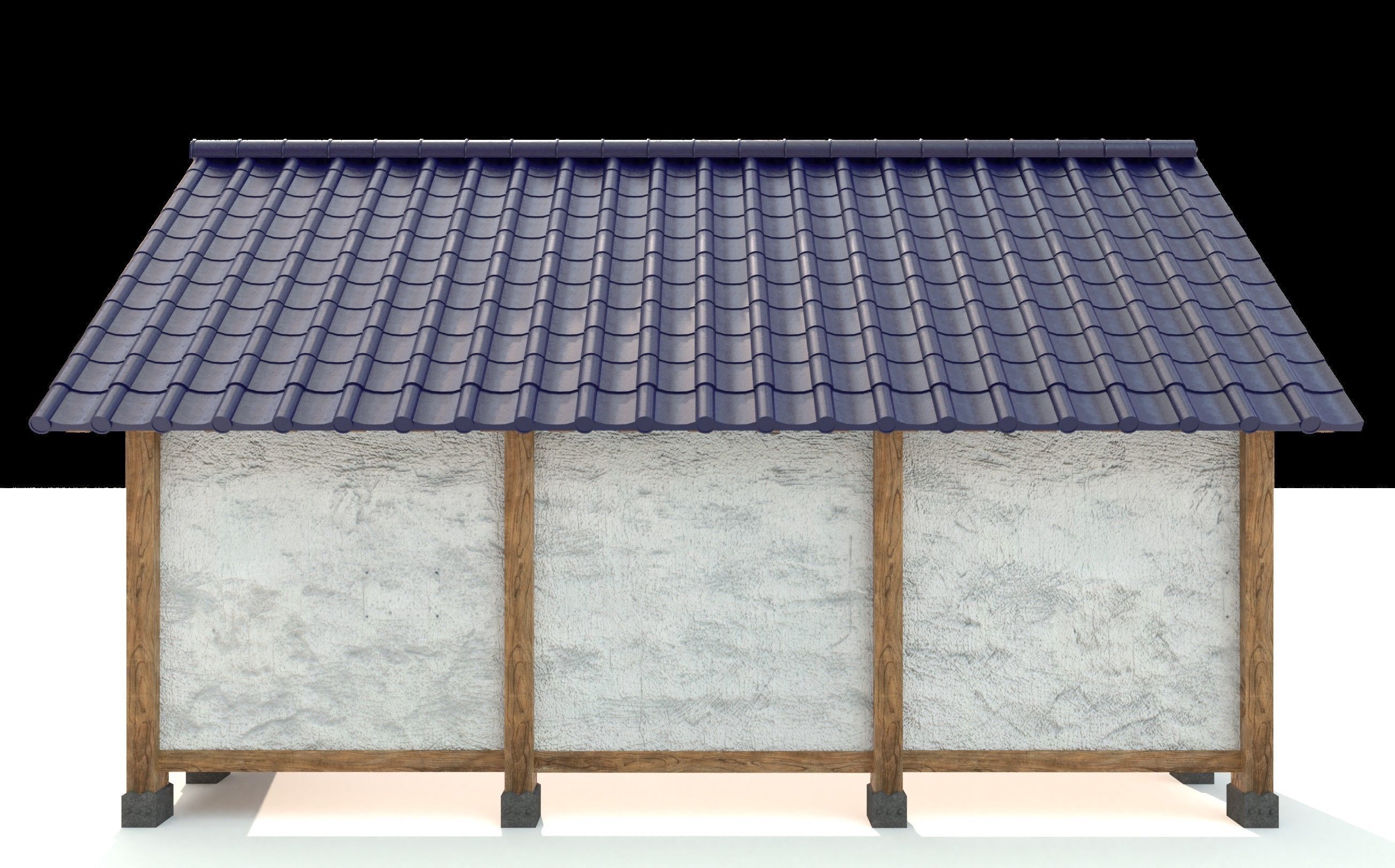 3D model open shed with plaster wall VR / AR / low-poly | CGTrader