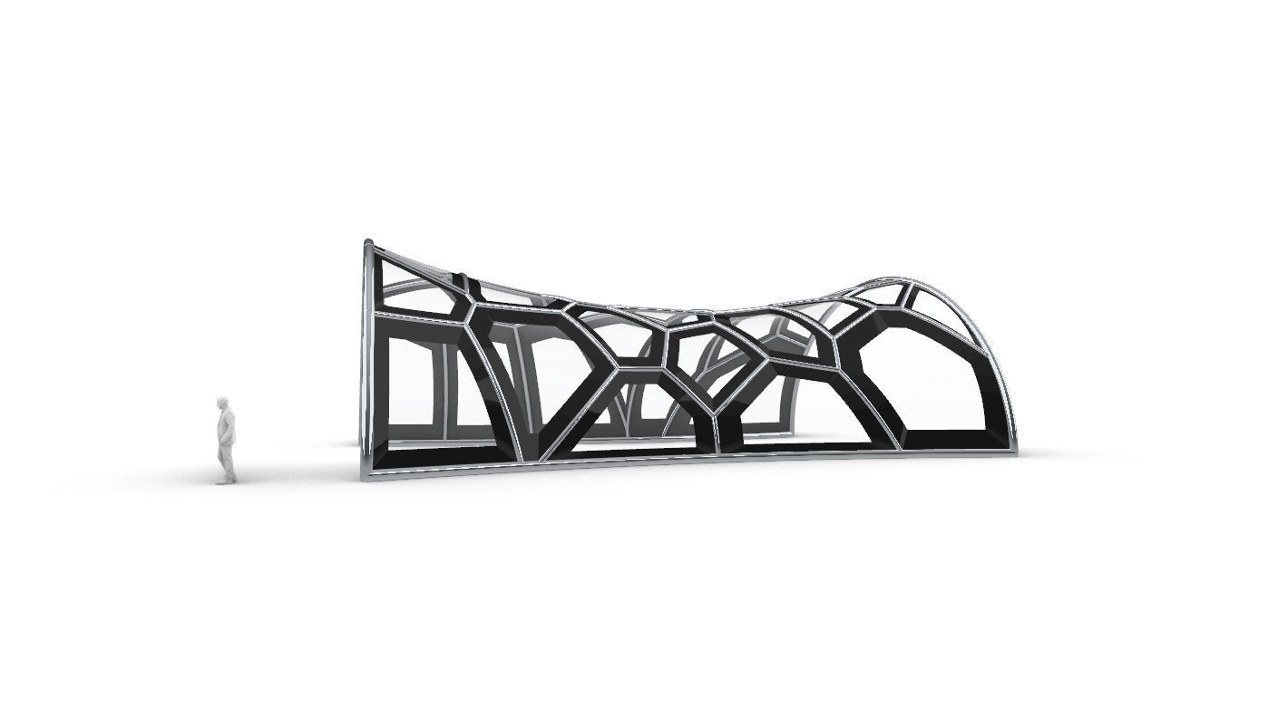 Voronoi Pavilion Structure with Glass Panels v1 3D model | CGTrader