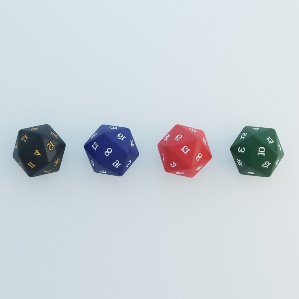 3D model Classic D20 Dice Set VR / AR / low-poly | CGTrader