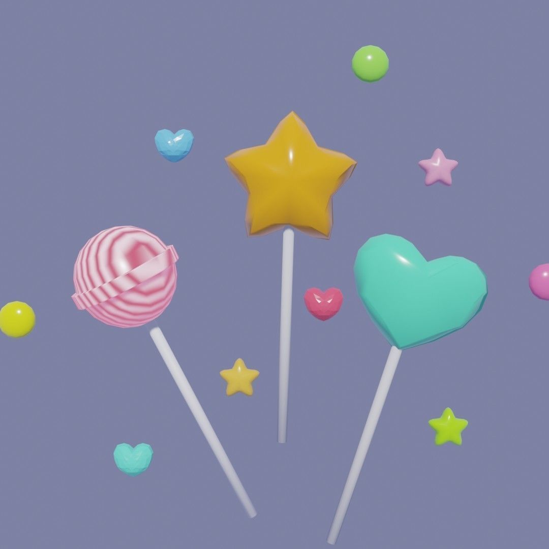 Low poly lollipop 3d model 3D model | CGTrader