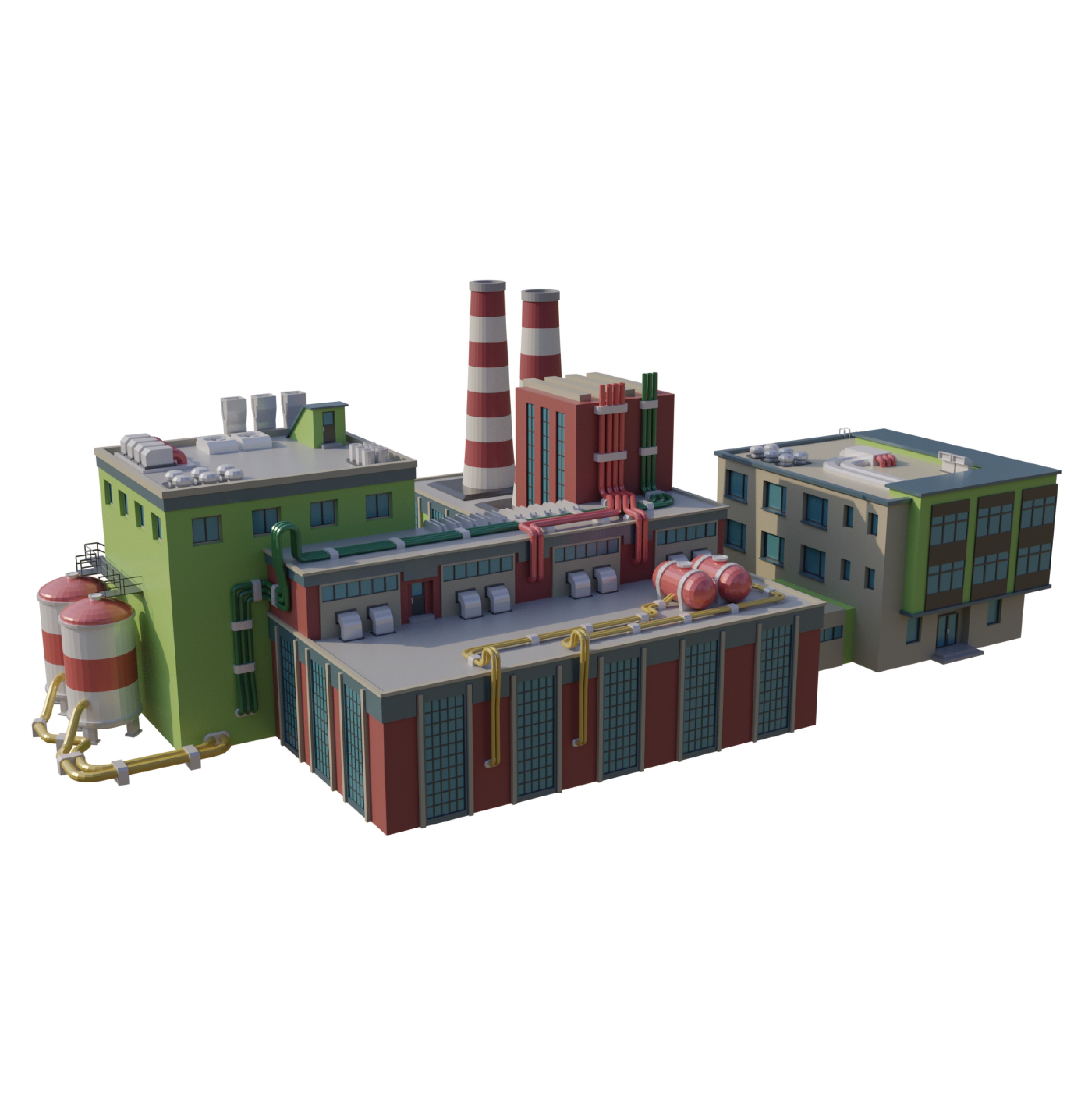Factory chemical 3D model low-poly | CGTrader