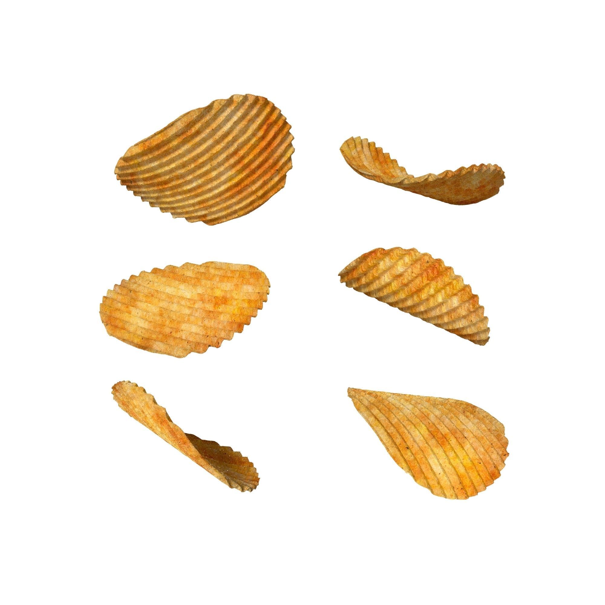 potato chips 3D model | CGTrader